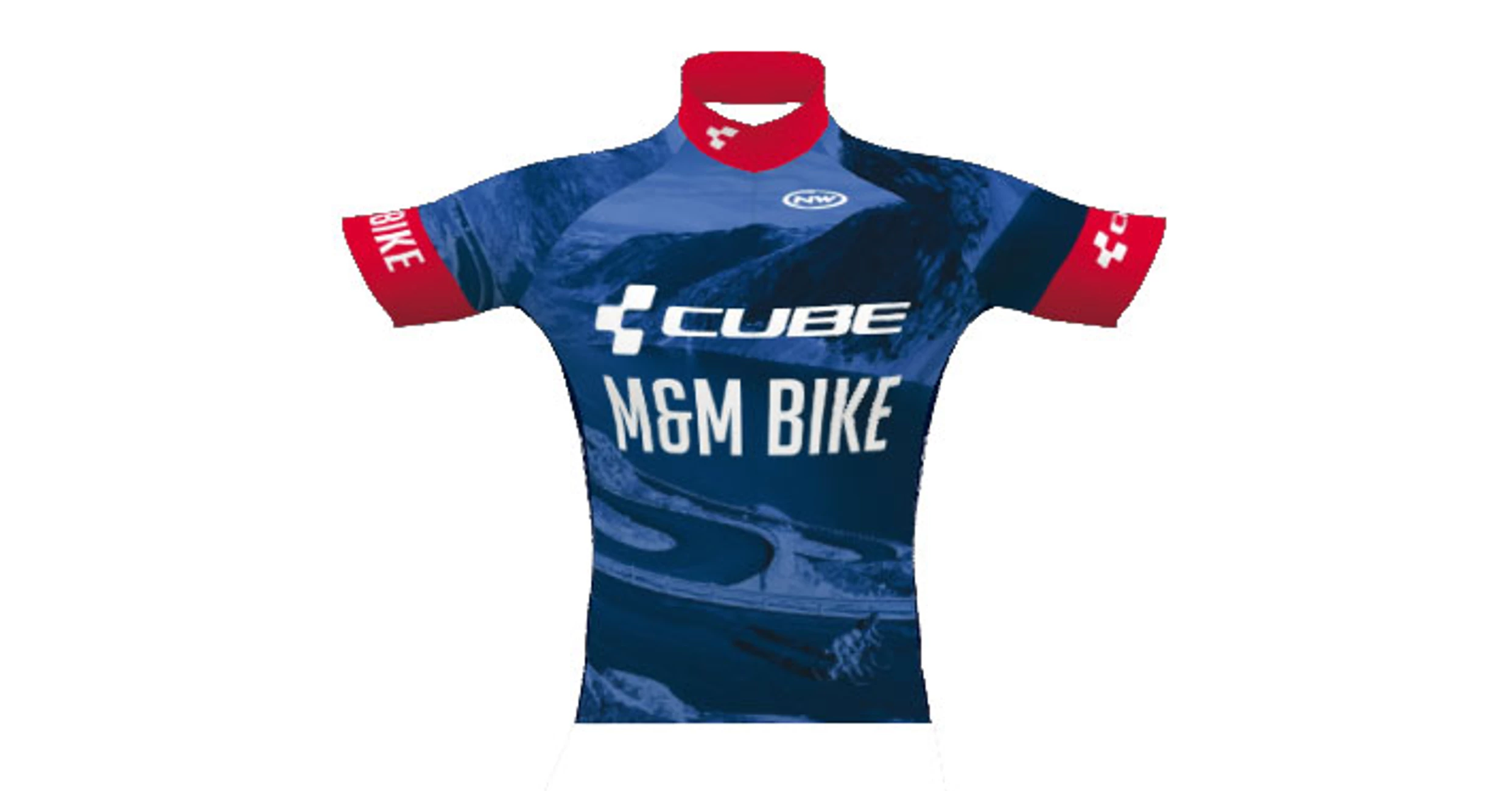 Mez M&M Bike-Cube kék-piros-fehér S - Kerékpáros mezek - M&M Bike ...